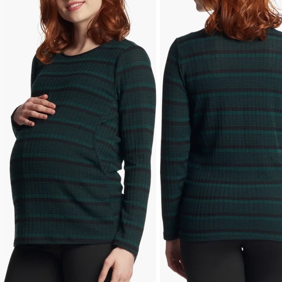 Everly Grey | Tops | Everly Grey Ashley Stripe Maternitynursing Top ...